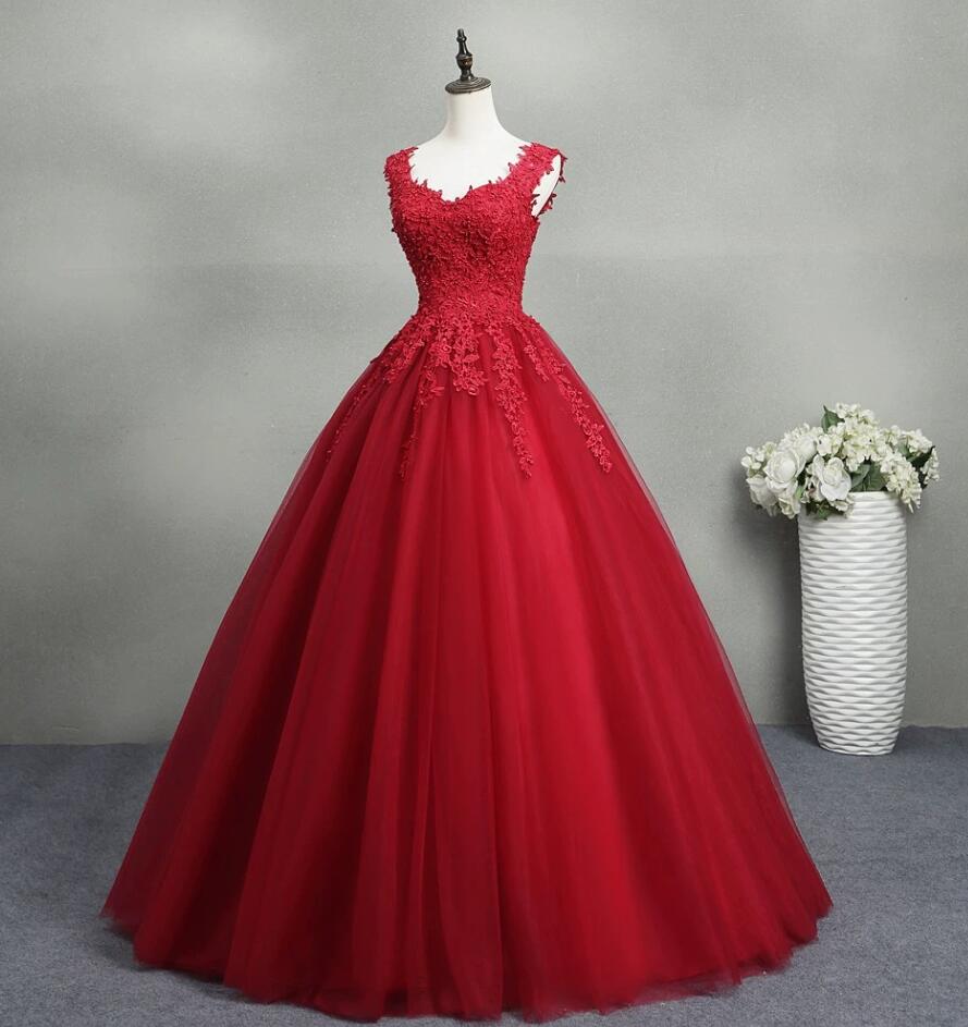 Red Prom Dresses For Women 2025 Gorgeous Red Ball Gown Tulle Prom Dress ...